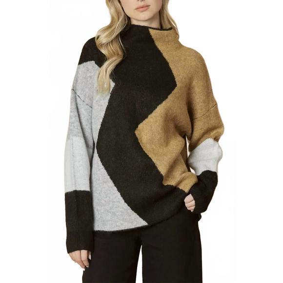 entro | Sweaters | New Entro Zig Zag Sweater In Black Multi | Poshmark
